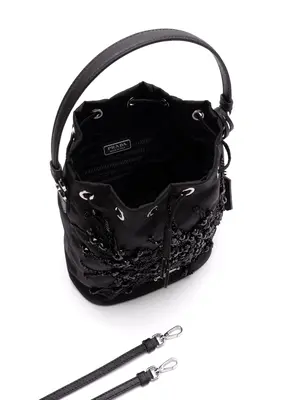 Prada Enamel Triangle Logo Tote Bag