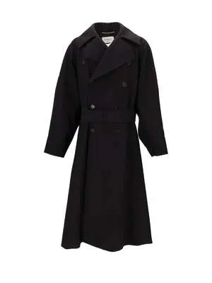 Saint Laurent Manteau Raglan Double Croise G - Noir