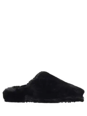 LA ROSE Furry Indoor Slippers - Black