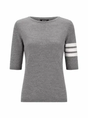 LA ROSE 3/4 Merino Wool Knitwear - Gray