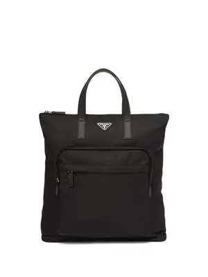 Prada Re Nylon Saffiano Leather Tote Bag