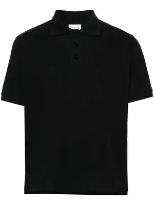 Saint Laurent Cassandre Embroidered Piqué Polo Shirt