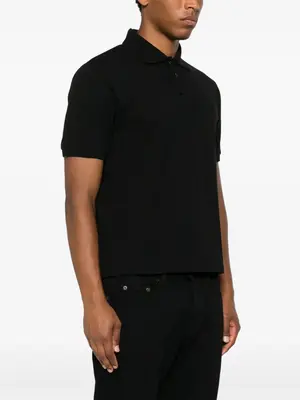Saint Laurent Cassandre Embroidered Piqué Polo Shirt