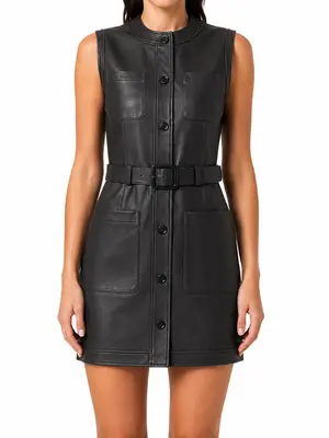 LA ROSE Leather Dress