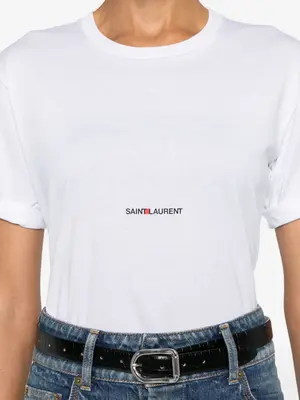 Saint Laurent Logo Print T Shirt