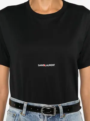 Saint Laurent Logo Print T Shirt