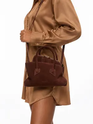 Attico La Passeggiata Mini' Top Handle - Light Chocolate