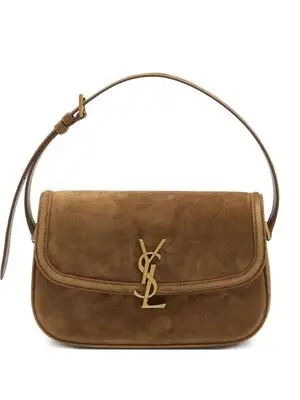 Saint Laurent Bo Mng M Solf Suede Satin - Brown