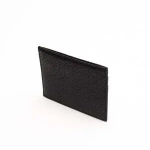 Thom Browne Single Card Holder In Pebble Grain Leather