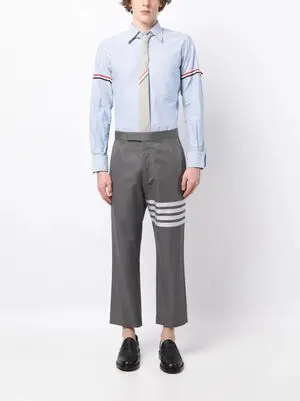 Thom Browne Classic Long Sleeve Button Down Point Collar Shirt W/ Gg Armband In Oxford - Light Blue