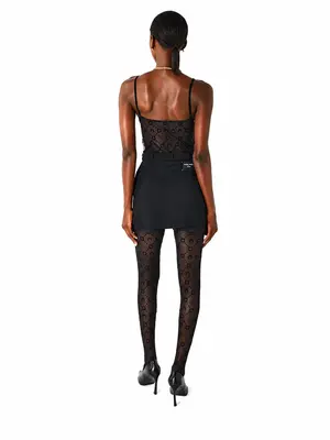 MARINE SERRE Moonogram Mesh Flock Straps Top