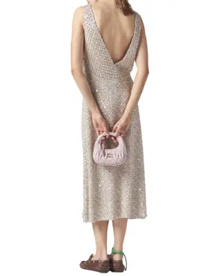 Miu Miu Embroidered Chiffon Dress