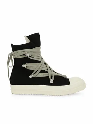 Rick Owens Megalace Sneaks - Black/milk/milk