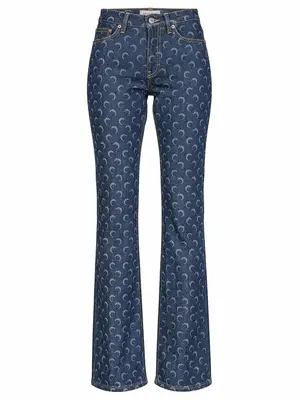 MARINE SERRE Denim Bootcut Jeans - Midnight Blue