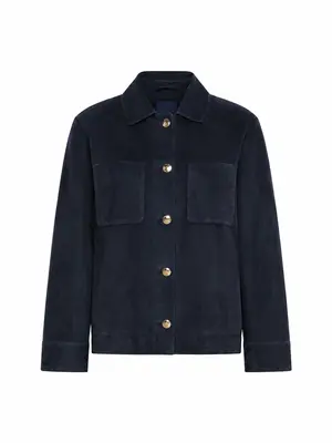 Max Mara Giacca In Pelle - Blu Notte