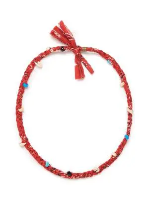 Alanui Bandana & Cowrie Shell Neckla Red Multic - Red/multicolor