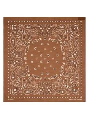 Alanui Printed Cotton Bandana - Tabacco/multicolo
