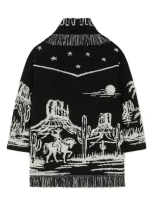 Alanui Canyon Spirit Cardigan - Black/chalk
