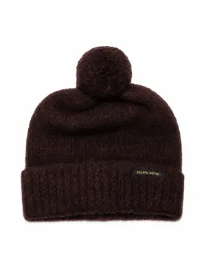 GOLDEN GOOSE Journey Pon Pon Beanie / Brushed Alpaca Wool Blend/ Label - Mole'