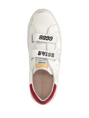 GOLDEN GOOSE Old School Leather Upper Toe Tongue Star And Strap Suede Heel