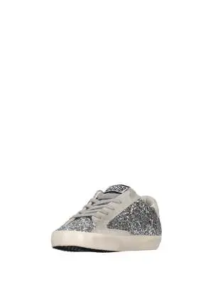 GOLDEN GOOSE Super Star Glitter Upper Suede Star And Heel