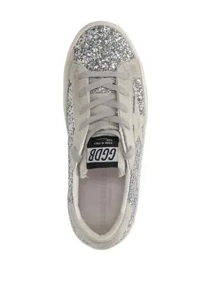 GOLDEN GOOSE Super Star Glitter Upper Suede Star And Heel