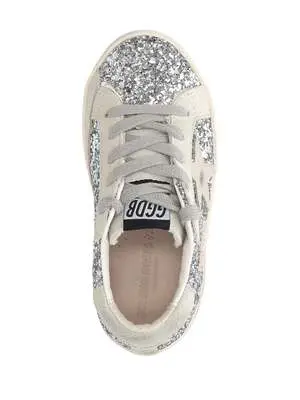 GOLDEN GOOSE Super Star Glitter Upper Suede Star And Heel