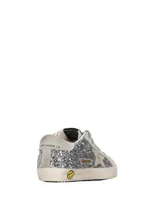 GOLDEN GOOSE Super Star Glitter Upper Suede Star And Heel