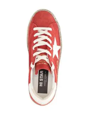 GOLDEN GOOSE Hi Star Suede Upper Leather Star And Heel With Glitter Foxing