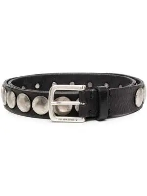 GOLDEN GOOSE Belt Trinidad Washed Leather Studs - Black