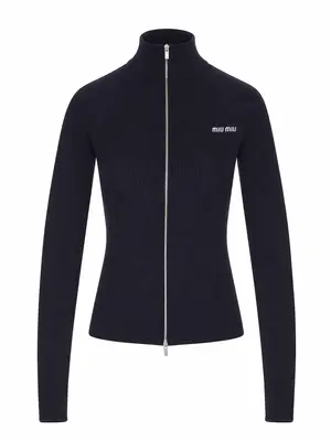Miu Miu Maglieria Cotton Ribs F.18 - Bleu