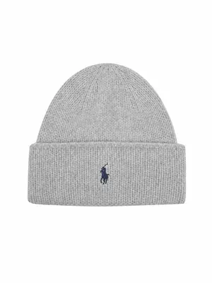 Ralph Lauren Wool Pony Beanie - Grey