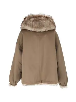 BULLY Woman Fabric & Fake Fur Jacket