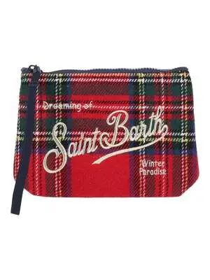 MC2 SAINT BARTH Aline Wool Tartan 41 Or Emb - Red