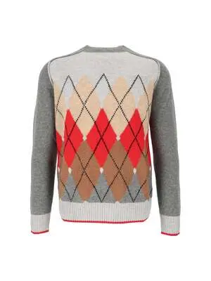 BALLANTYNE R Neck Pullover - Grey