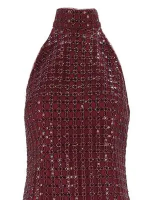ROTATE BY BIRGER CHRISTENSEN Beaded Maxi Dress Zinfandel