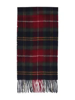 Barbour Wool Cashmere Tartan Scarf - Red