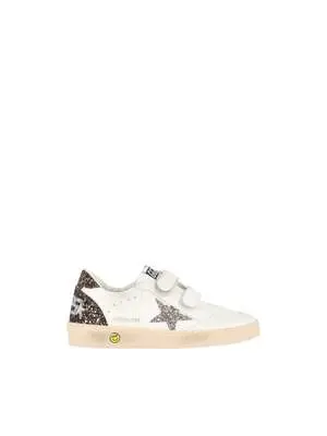 GOLDEN GOOSE Sneakers Ball Star Strap Leather Upper Toe And Strap Glitter Star Heel And Spur /cinder/light Brown - White