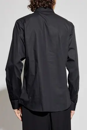 Versace Logo Embroidered Long-sleeved Shirt