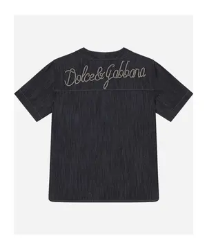 Dolce & Gabbana Logo-embroidered Denim Shirt
