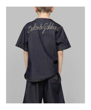 Dolce & Gabbana Logo-embroidered Denim Shirt