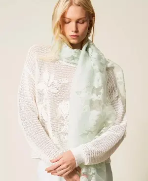 TWINSET Floral Jacquard Scarf