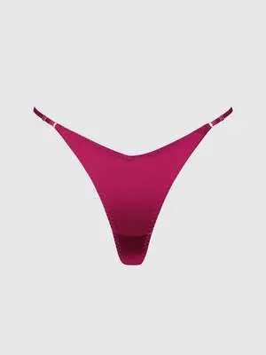 Frederick's Of Hollywood Rising Star Liquid Satin Thong - Raspberry