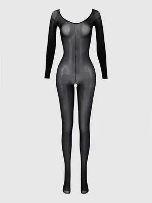 Frederick's Of Hollywood Full Body Crotchless Hosiery - Black