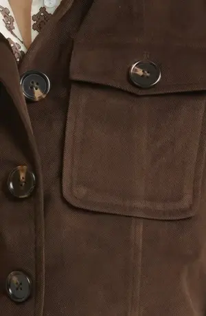 SHIRTY Velvet Twill Utility Jacket - Chocolate