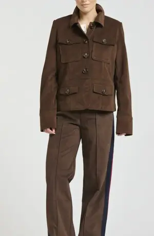 SHIRTY Velvet Twill Utility Jacket - Chocolate