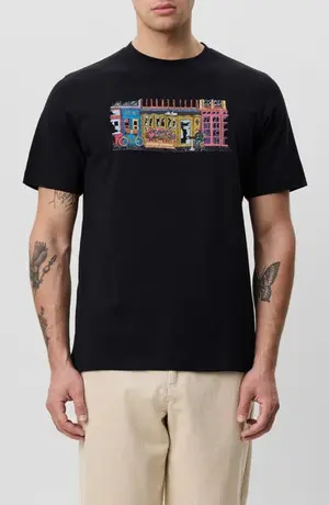 LES DEUX Market Graphic T-shirt - Black