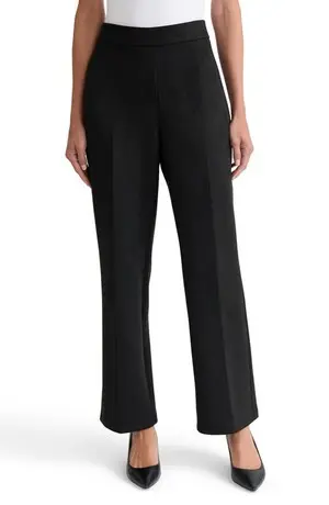 KASPER Pull-on Faux Fly Trouser Pants - Black
