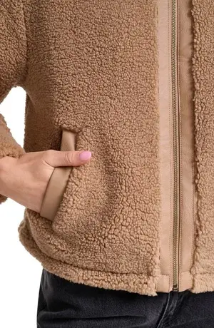 LEVI'S Faux Shearling Bomber Jacket - Chestnut