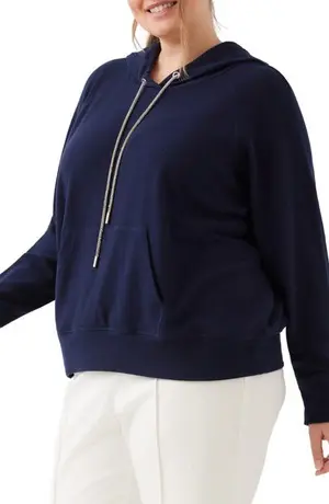 Karen Kane Rhinestone Drawstring Hoodie